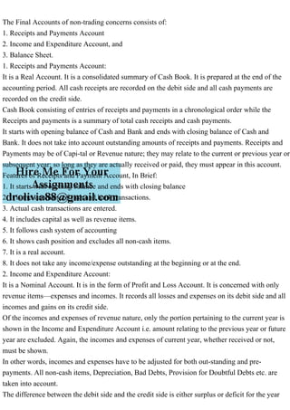 The Final Accounts of non-trading concerns consists of1. Receipts.pdf