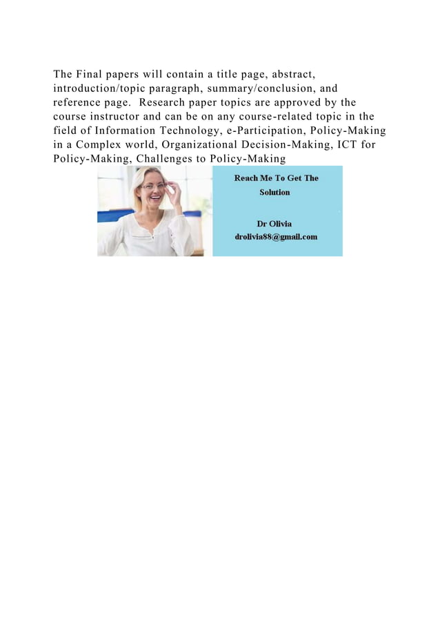 The Final papers will contain a title page, abstract, introductiont.docx