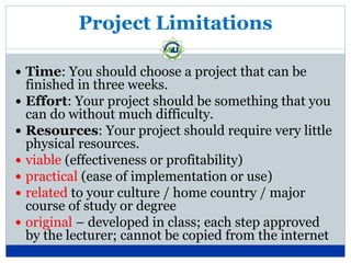 Final Project Tips and Guidelines | PDF