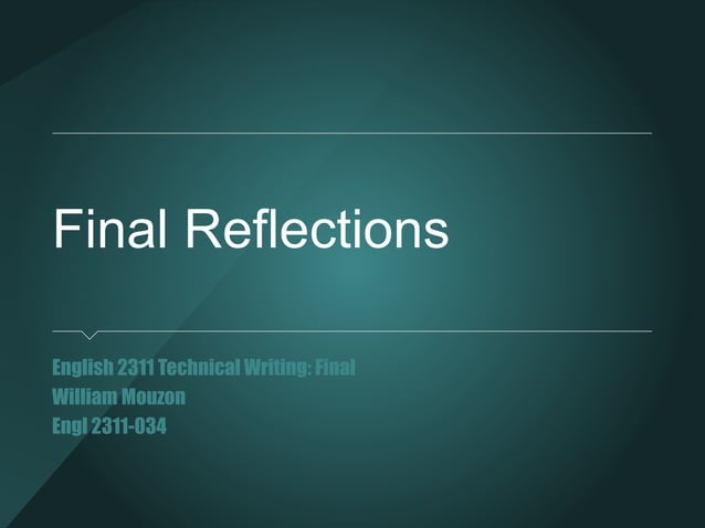 The final reflection | PPTX