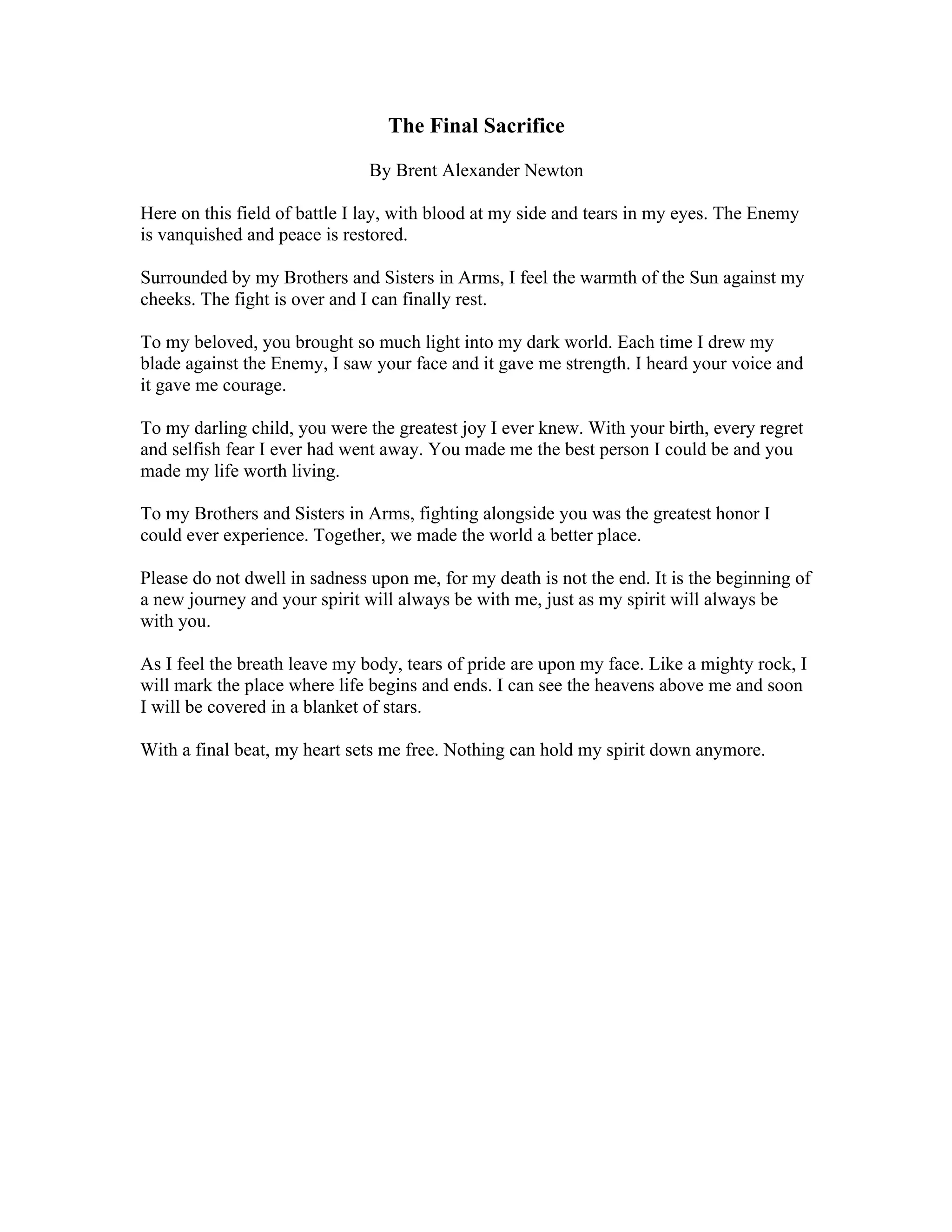 The Final Sacrifice | PDF