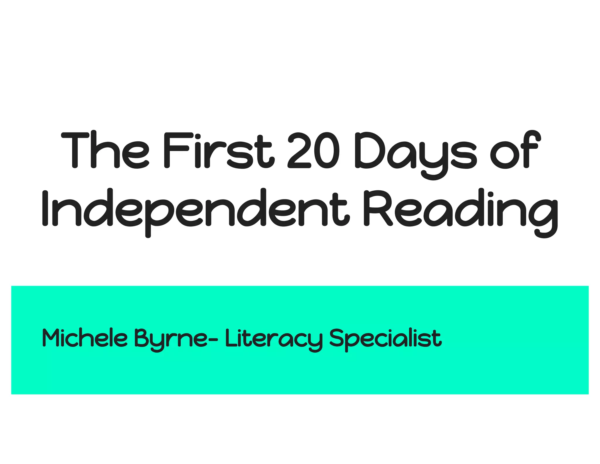 The First 20 days of Independent Reading | PDF