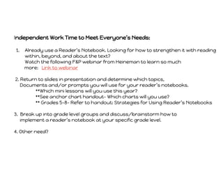 The First 20 days of Independent Reading | PPT