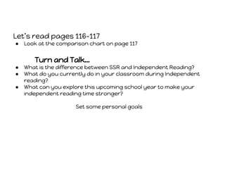 The First 20 days of Independent Reading | PPT
