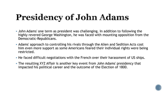 The first 5 presidents john adams | PPT