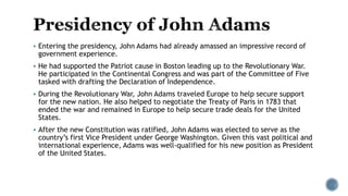 The first 5 presidents john adams | PPT