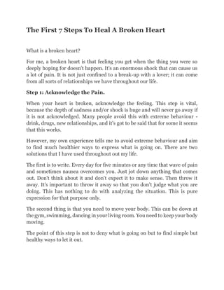 The First 7 Tips To Heal A Broken Heart | PDF