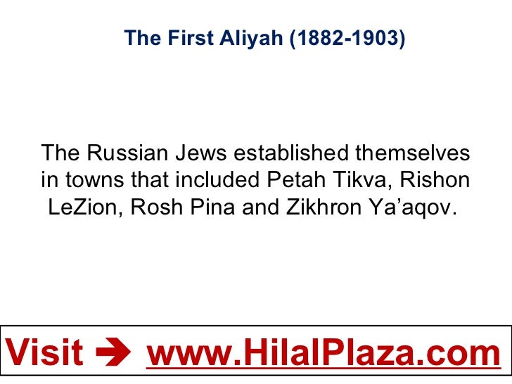 The First Aliyah (1882-1903)