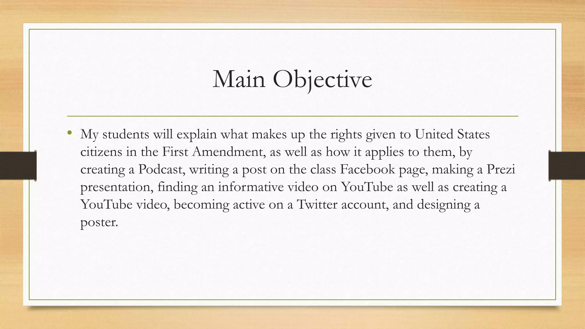 The First Amendment Unit Plan | PPTX | Education
