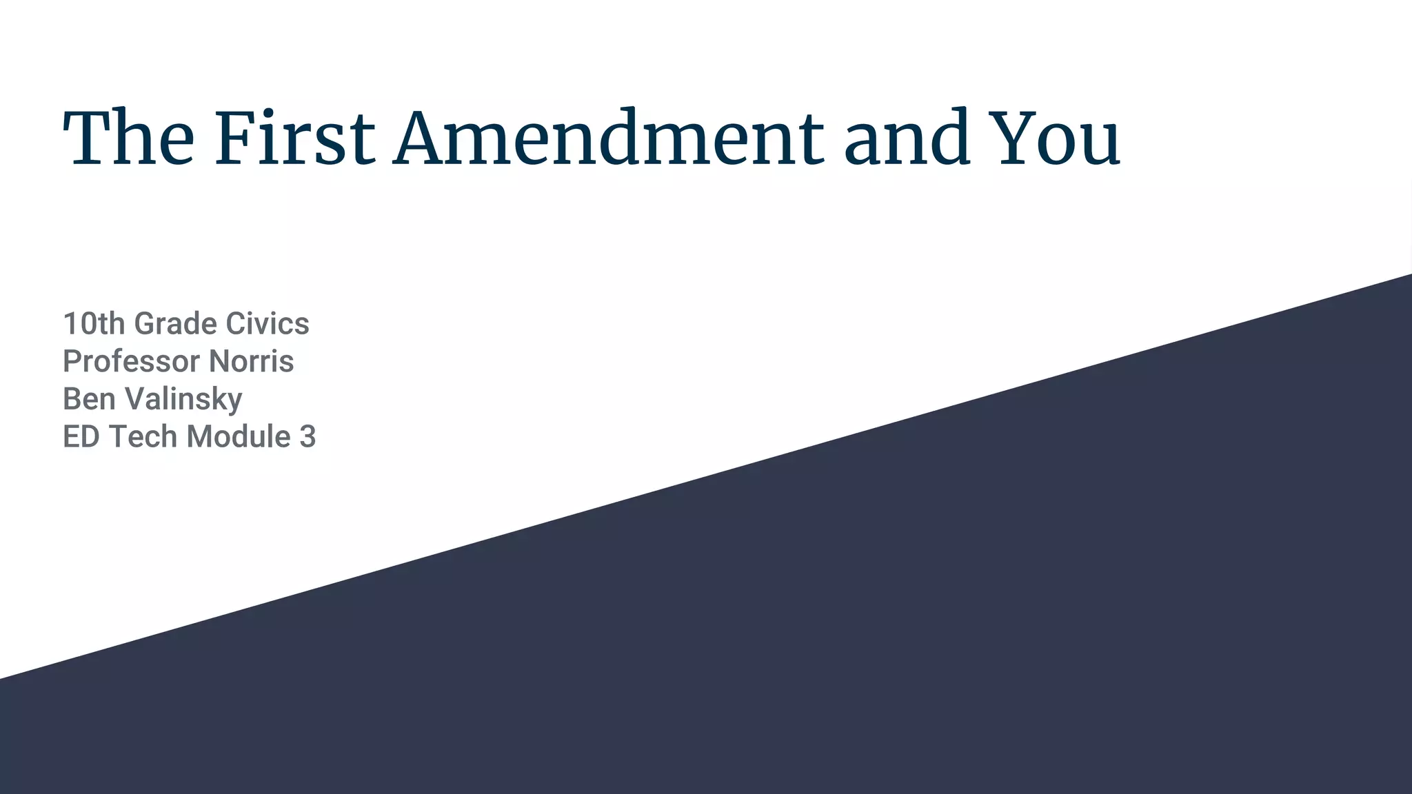 The First Amendment and You | PPTX