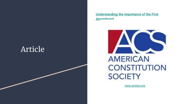 The First Amendment and You | PPT