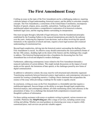 The First Amendment Essay.pdf