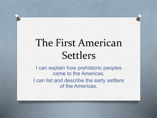 The first americans | PPT
