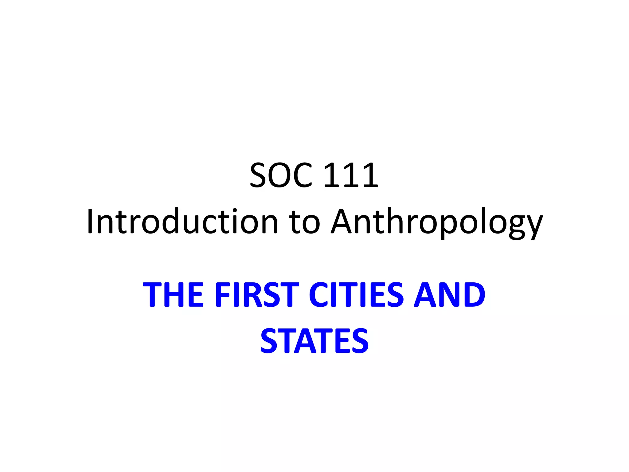 The First Cities and States | PPTX