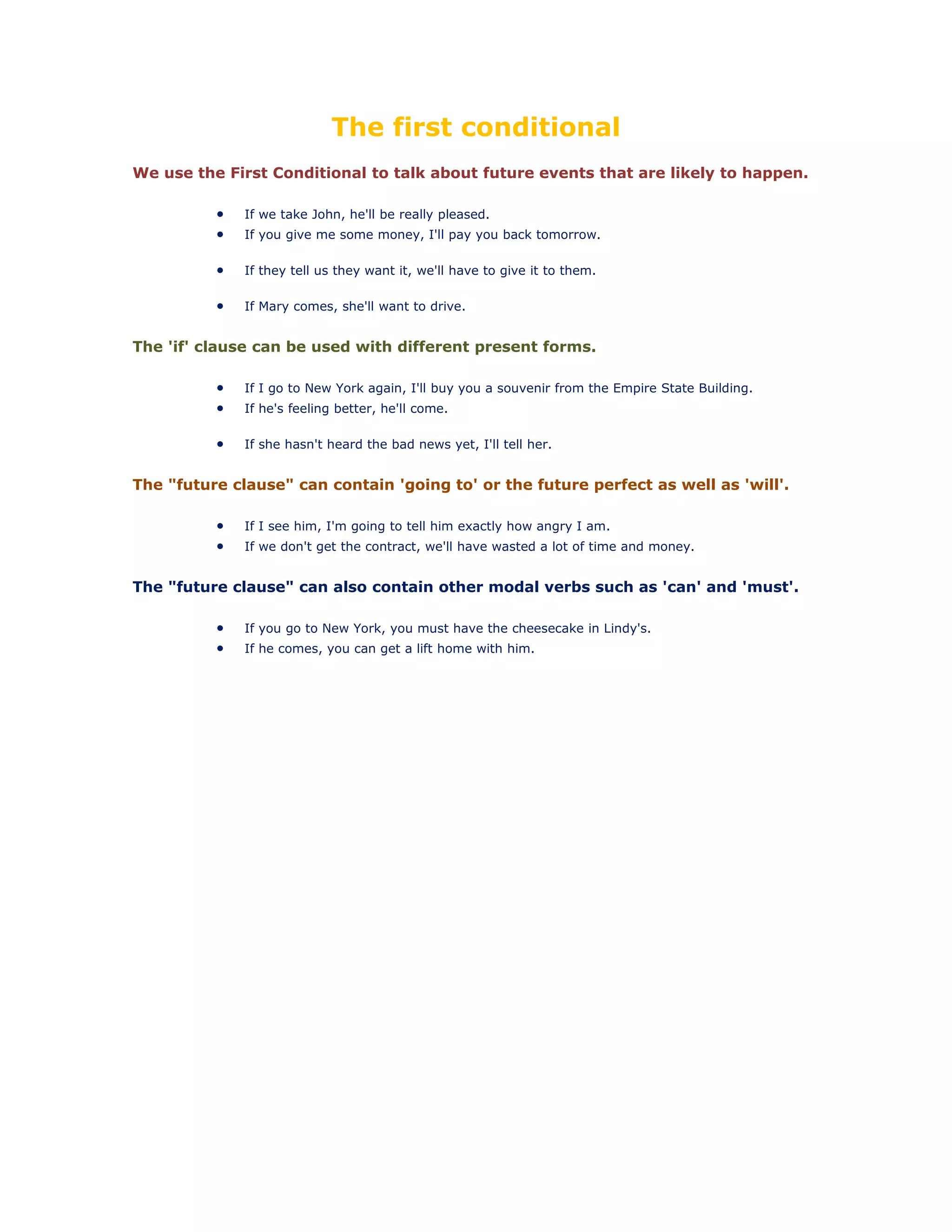 The first conditional | DOC