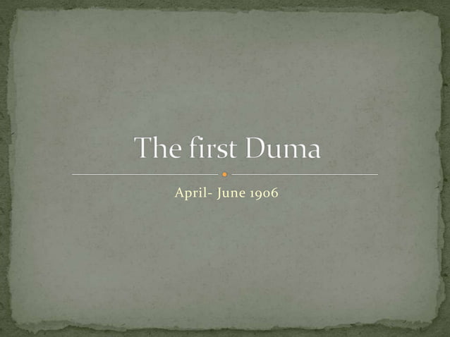 The first duma | PPT