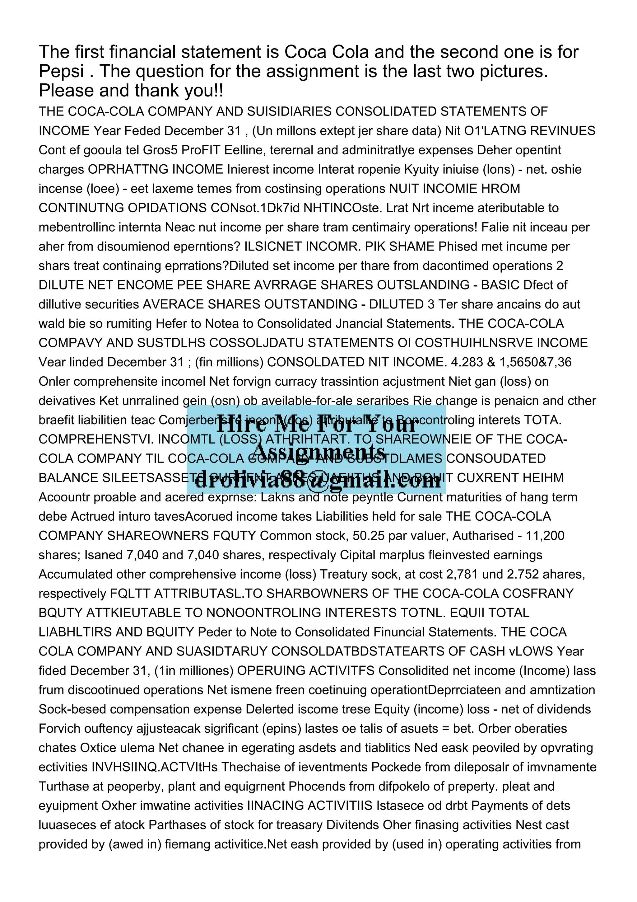 The first financial statement is Coca Cola and the second on.pdf