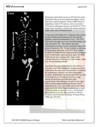 The FIRST HUMAN Being in Ethiopia, "When God Was Called Lucy" | PDF