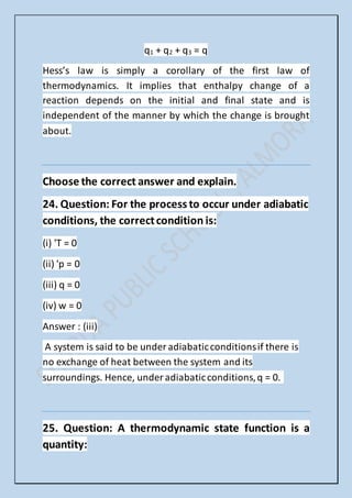 The first law of thermodynamics | PDF