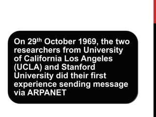 The first message was sent via internet | PDF