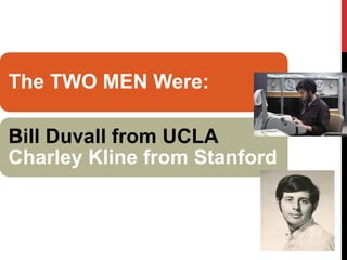 The first message was sent via internet | PPT