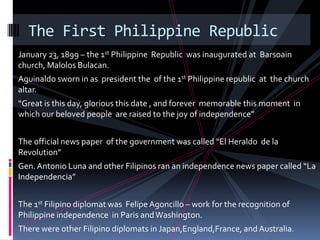 The first philippine republic and the filipino american war | PPTX ...