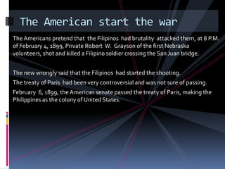 The first philippine republic and the filipino american war | PPTX