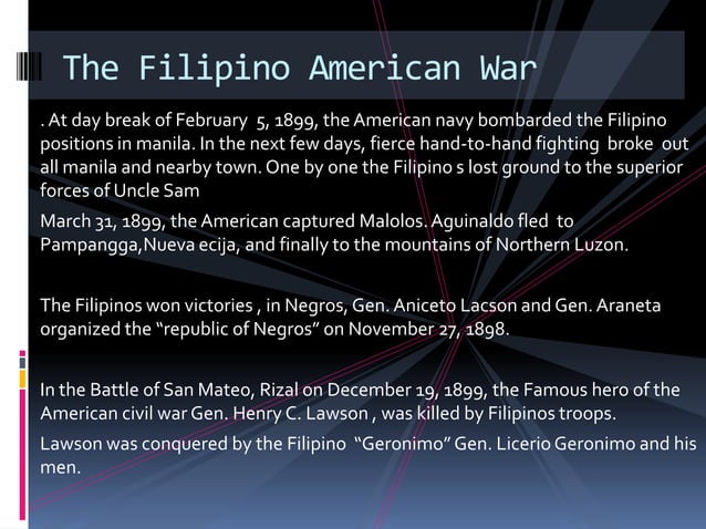 The first philippine republic and the filipino american war | PPT