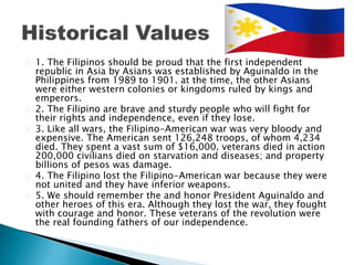 The first philippines republic and the filipinoamerican war | PPTX