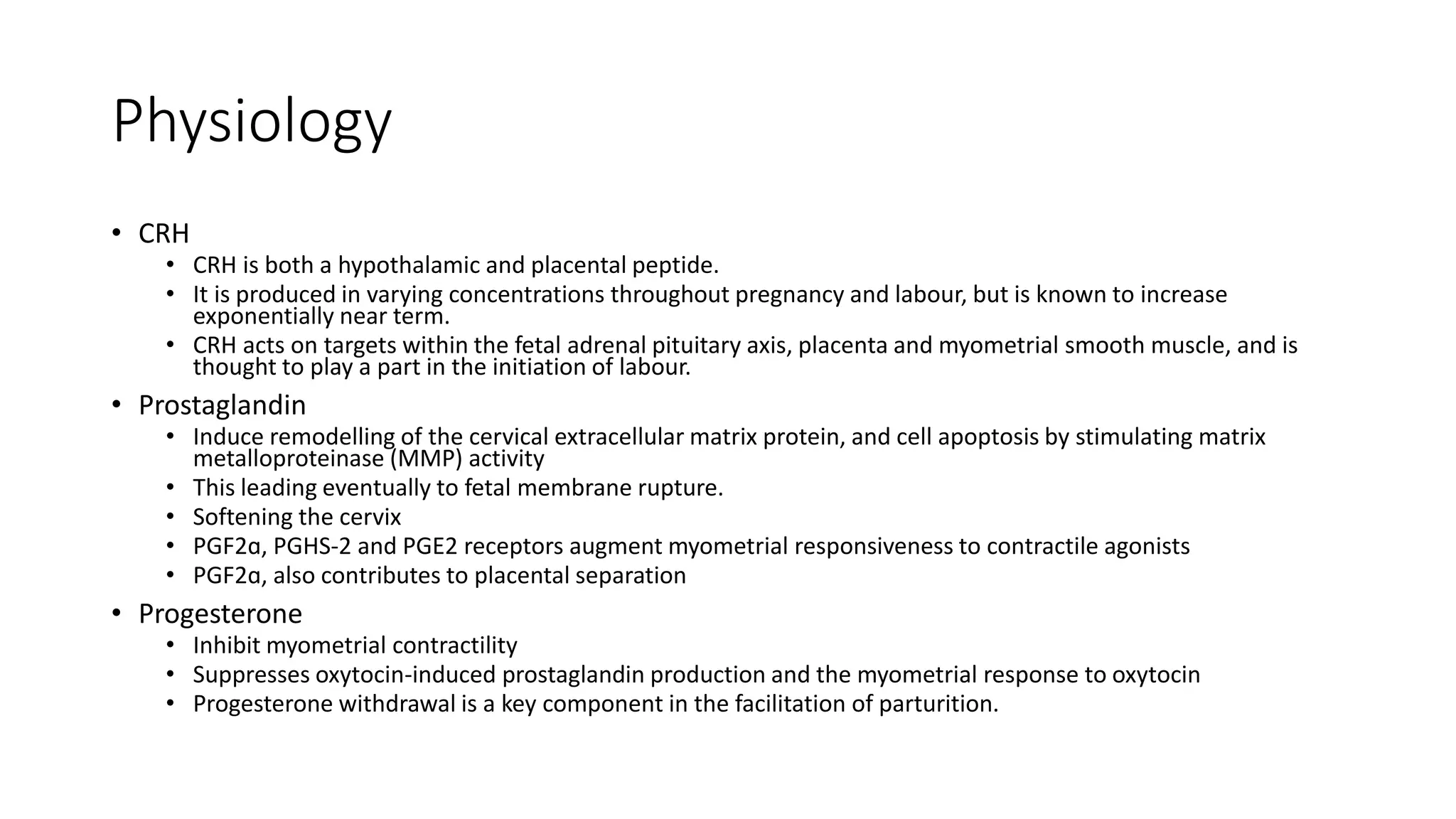 The first stage of labour, poor progression of labour, and augmentation ...