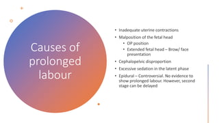 The first stage of labour, poor progression of labour, and augmentation ...