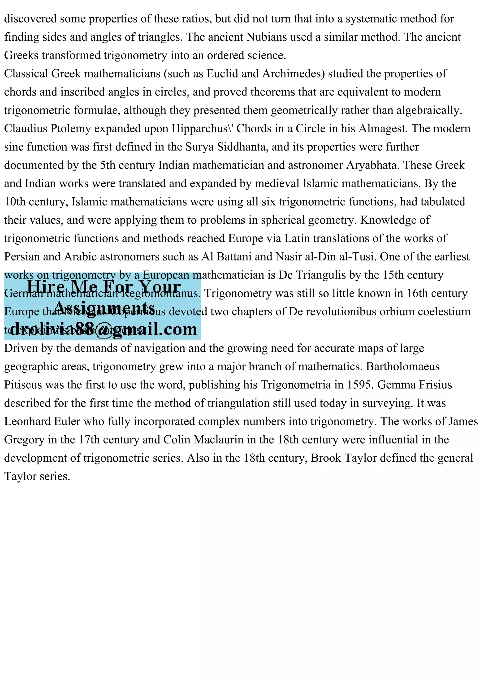 The first trigonometric table was compiled by Hipparchus, who is now.pdf