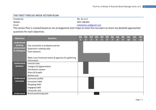 The first twelve weeks of Assistant Brand Manager | PDF
