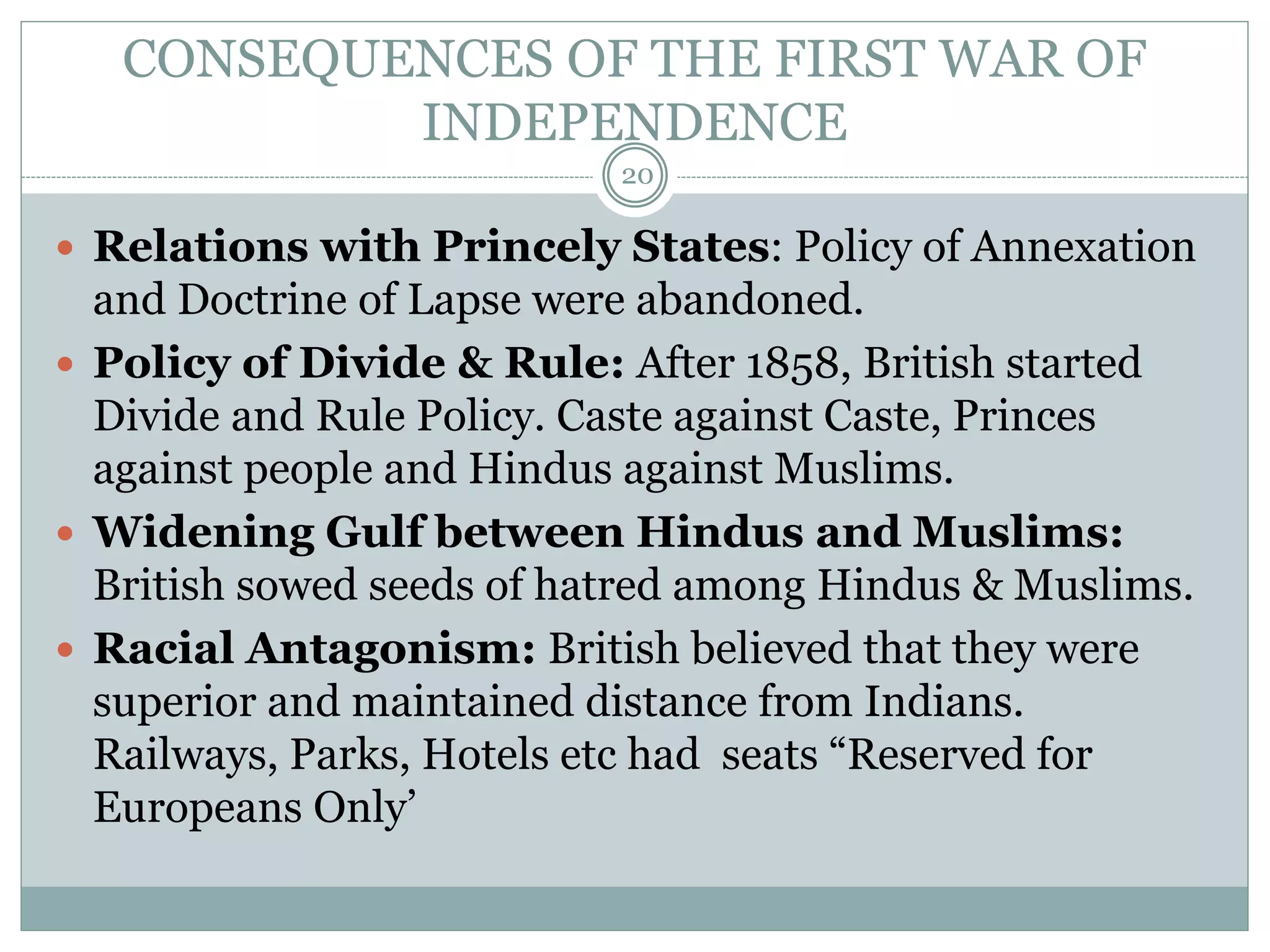 The First War of Independence, 1857 | PPTX