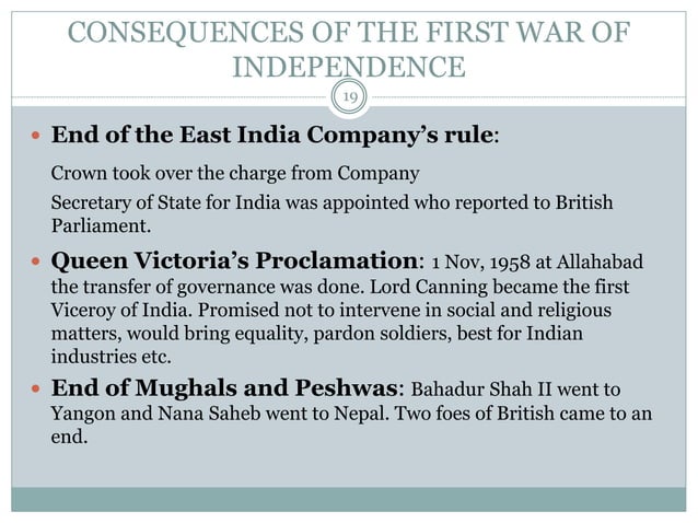 The First War of Independence, 1857 | PPTX