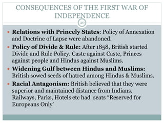 The First War of Independence, 1857 | PPTX