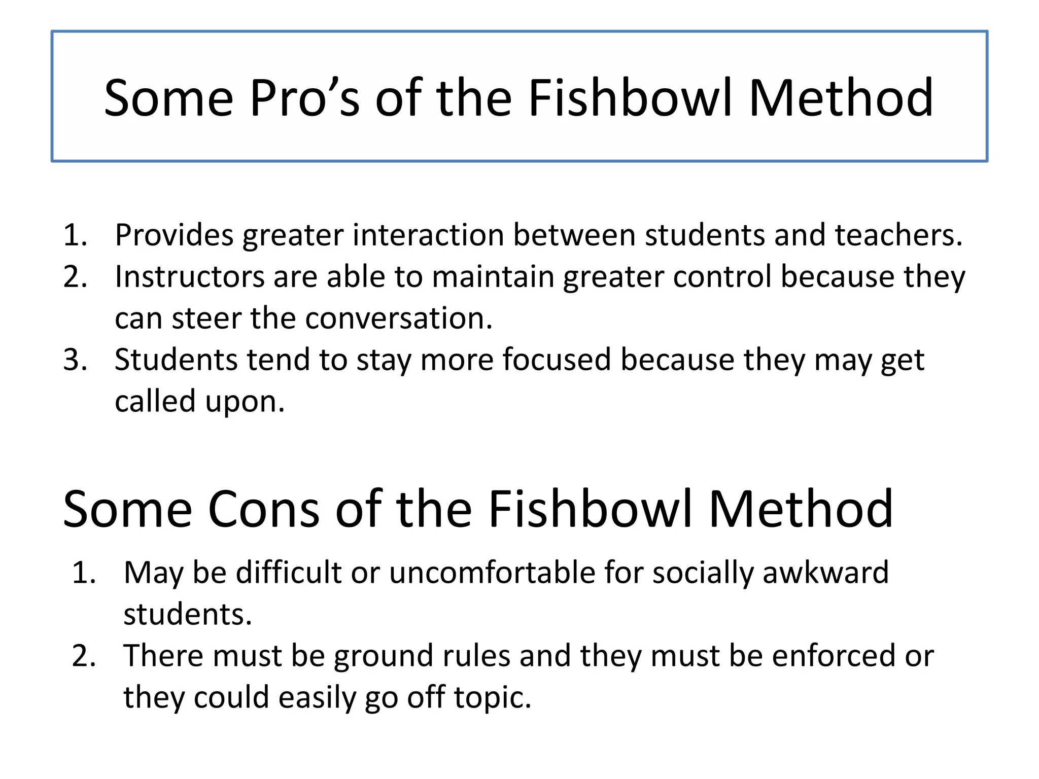The fishbowl method | PPTX