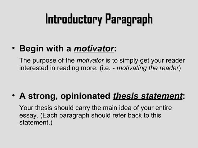 The five paragraph essay | PPT | Educational Assessment | Education