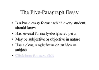 The Five-Paragraph Essay | PDF