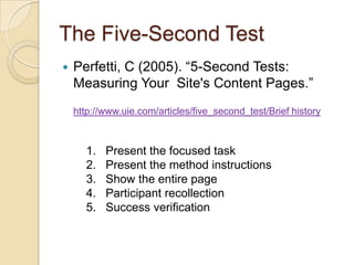 The Five-Second Rules: Ensuring a Healthy Five-Second Test | PPTX