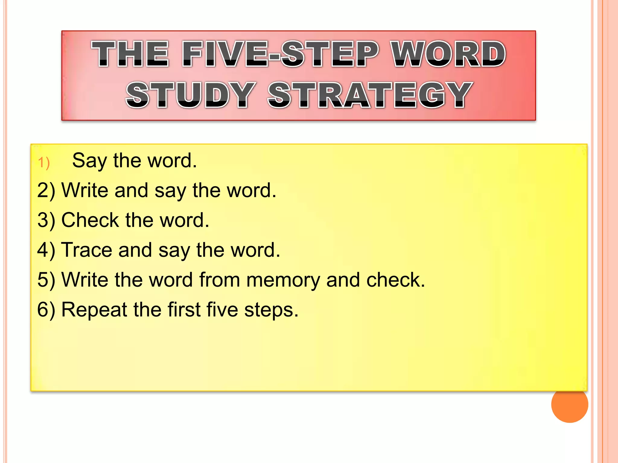 The five step word study strategy | PPT