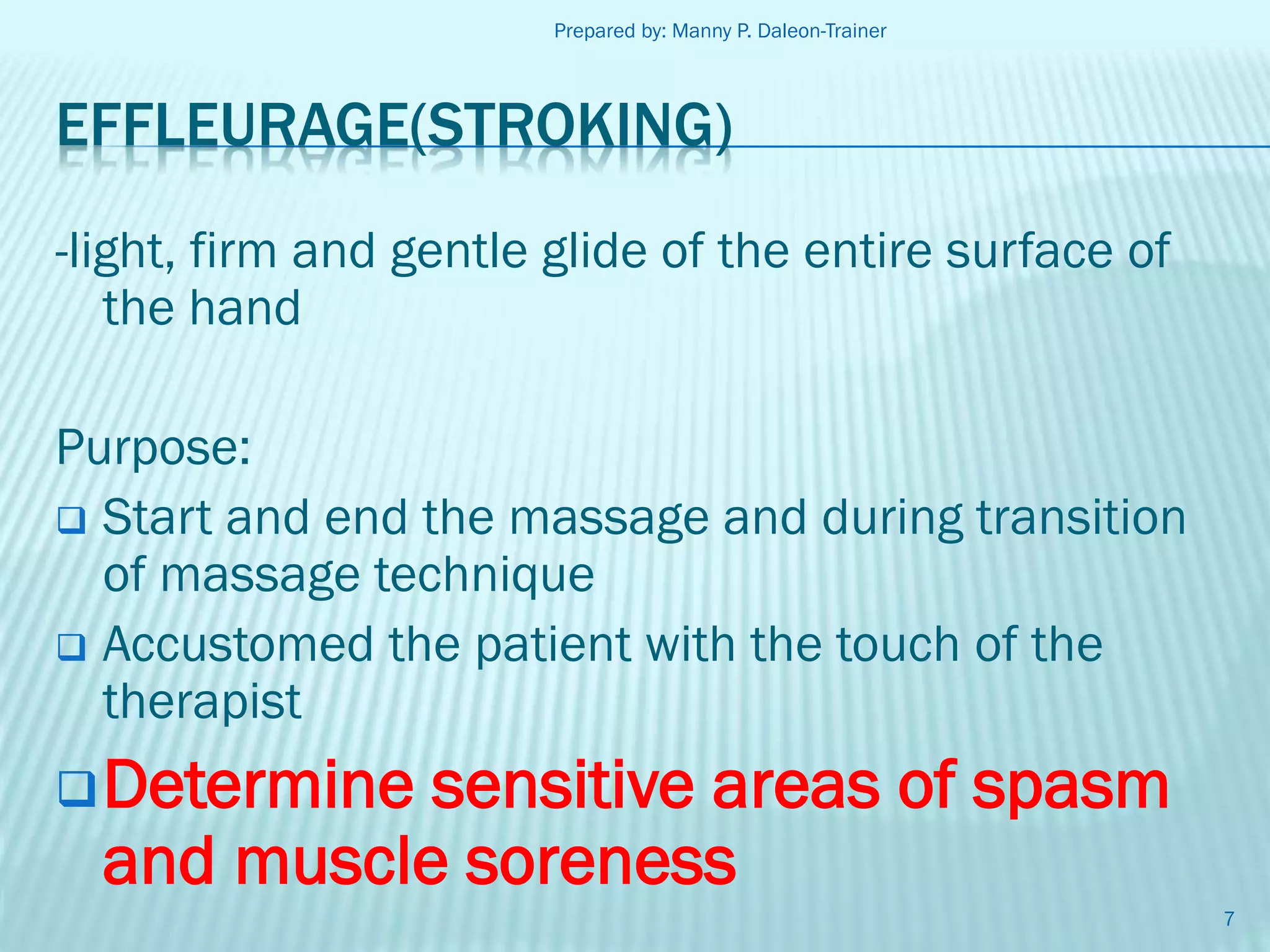 The five basic techniques of swedish massage | PPSX
