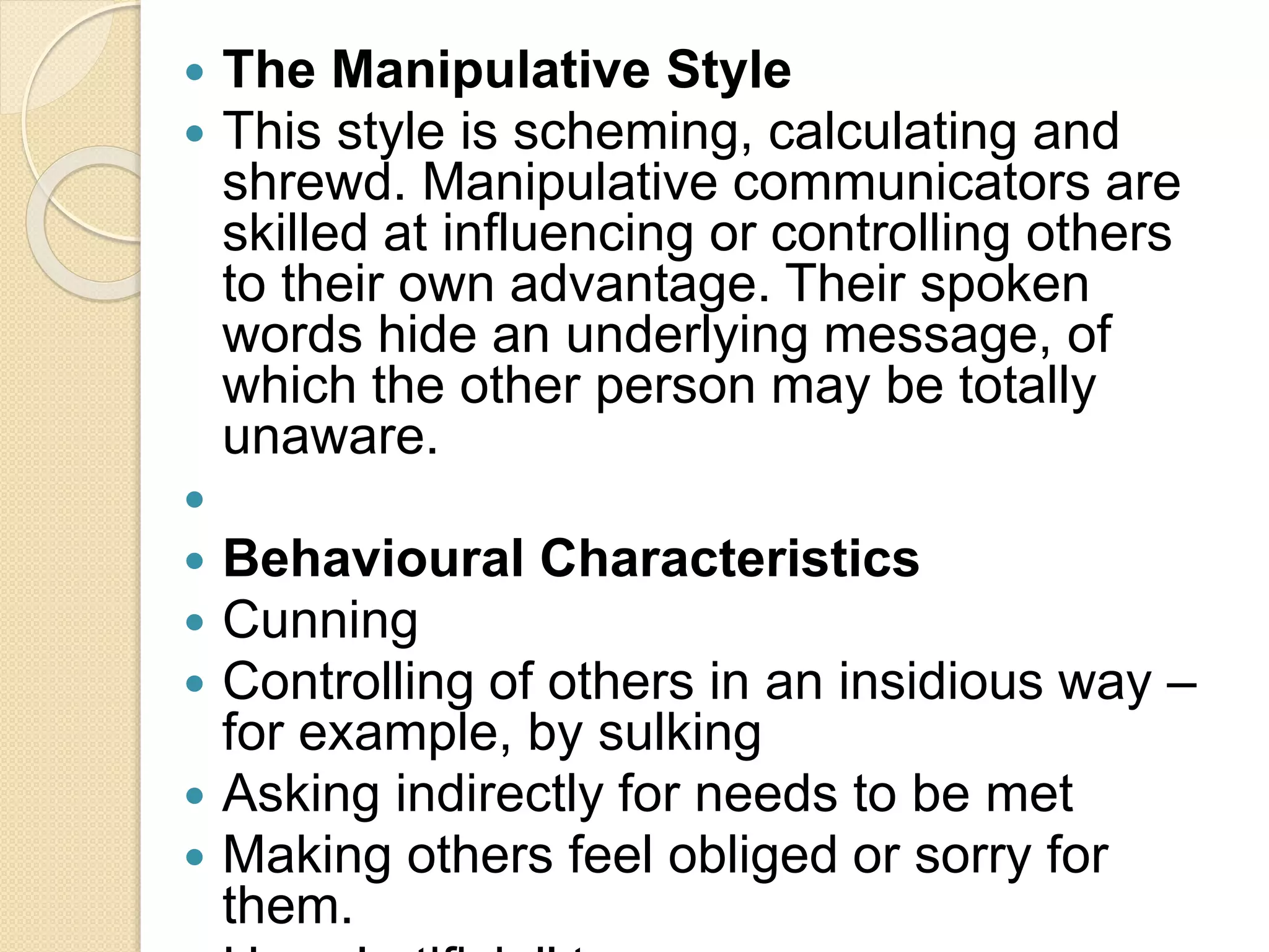 The five communication styles | PPTX