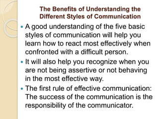 The five communication styles | PPT