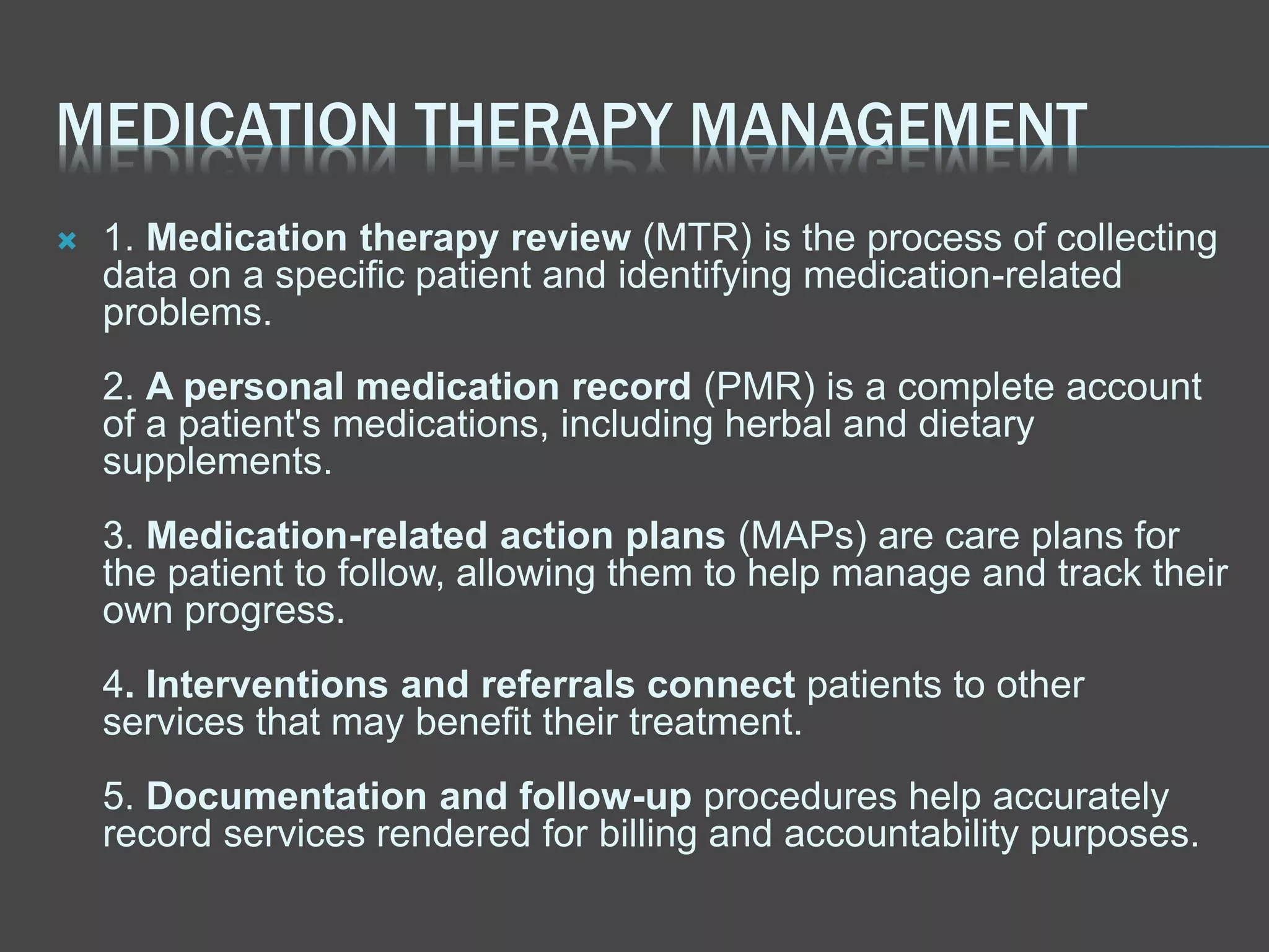 The Five Core Principles of Medication Therapy Management | PPTX