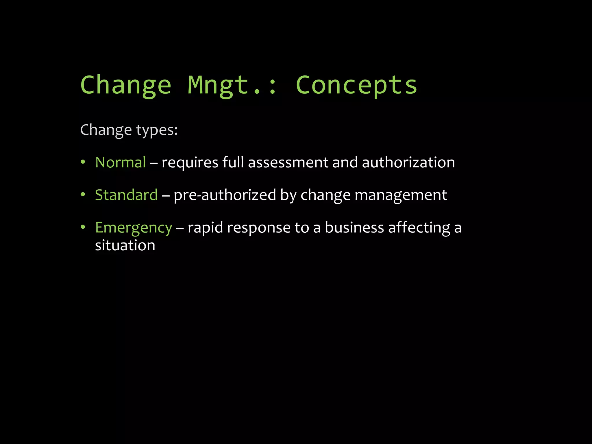 The five core processes: Service transition | PPTX