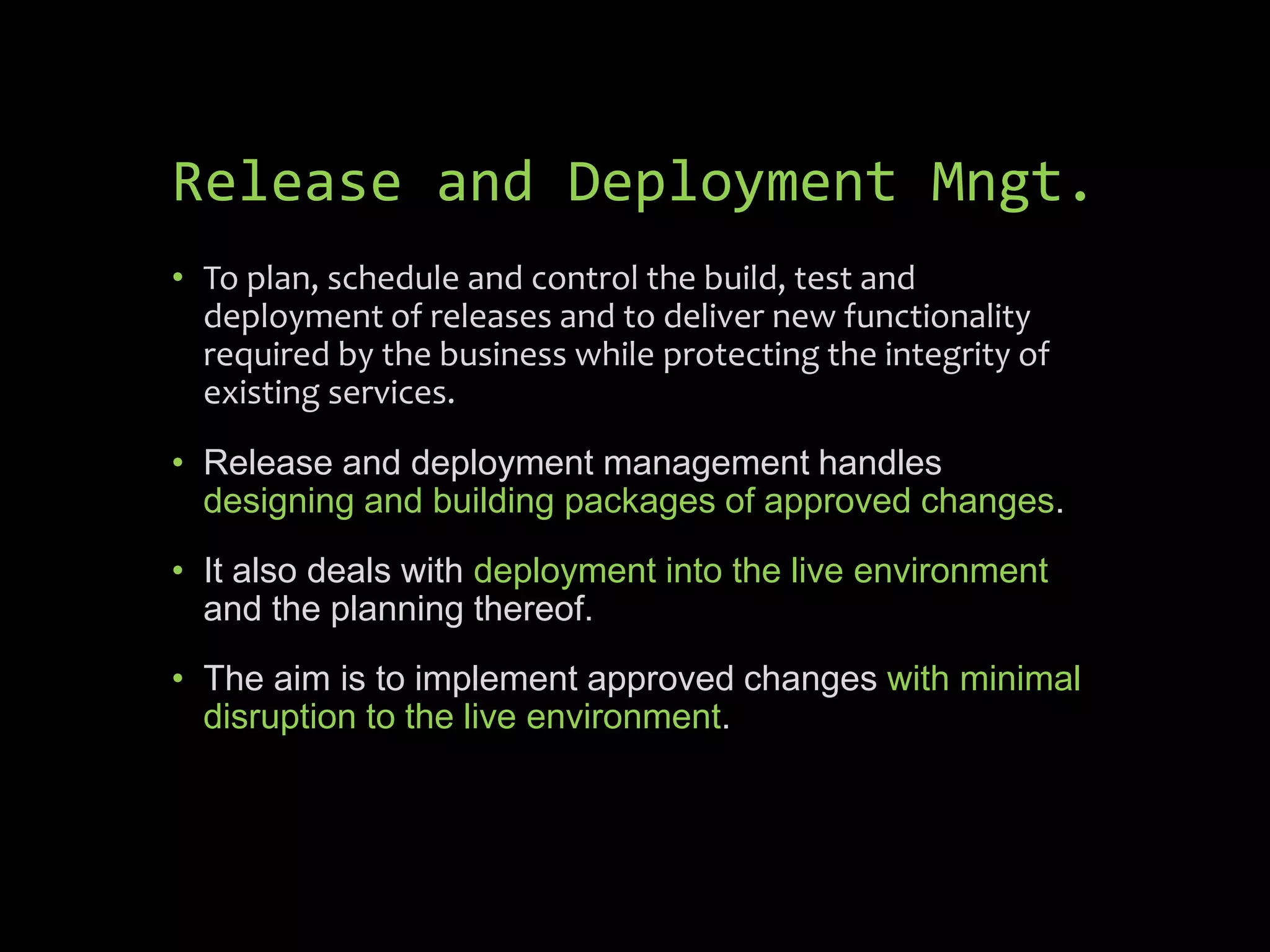 The five core processes: Service transition | PPT