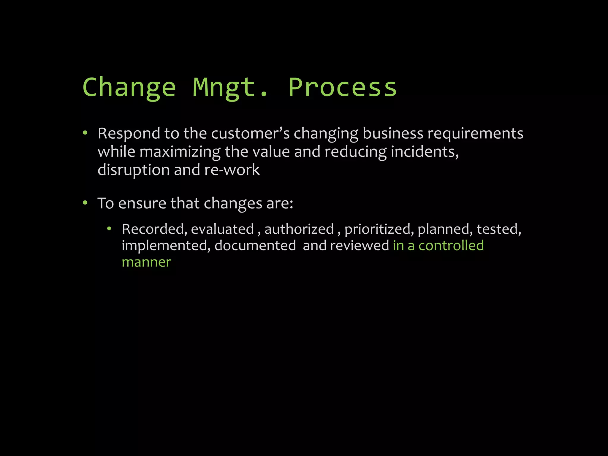 The five core processes: Service transition | PPTX
