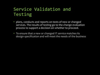 The five core processes: Service transition | PPT