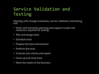 The five core processes: Service transition | PPT